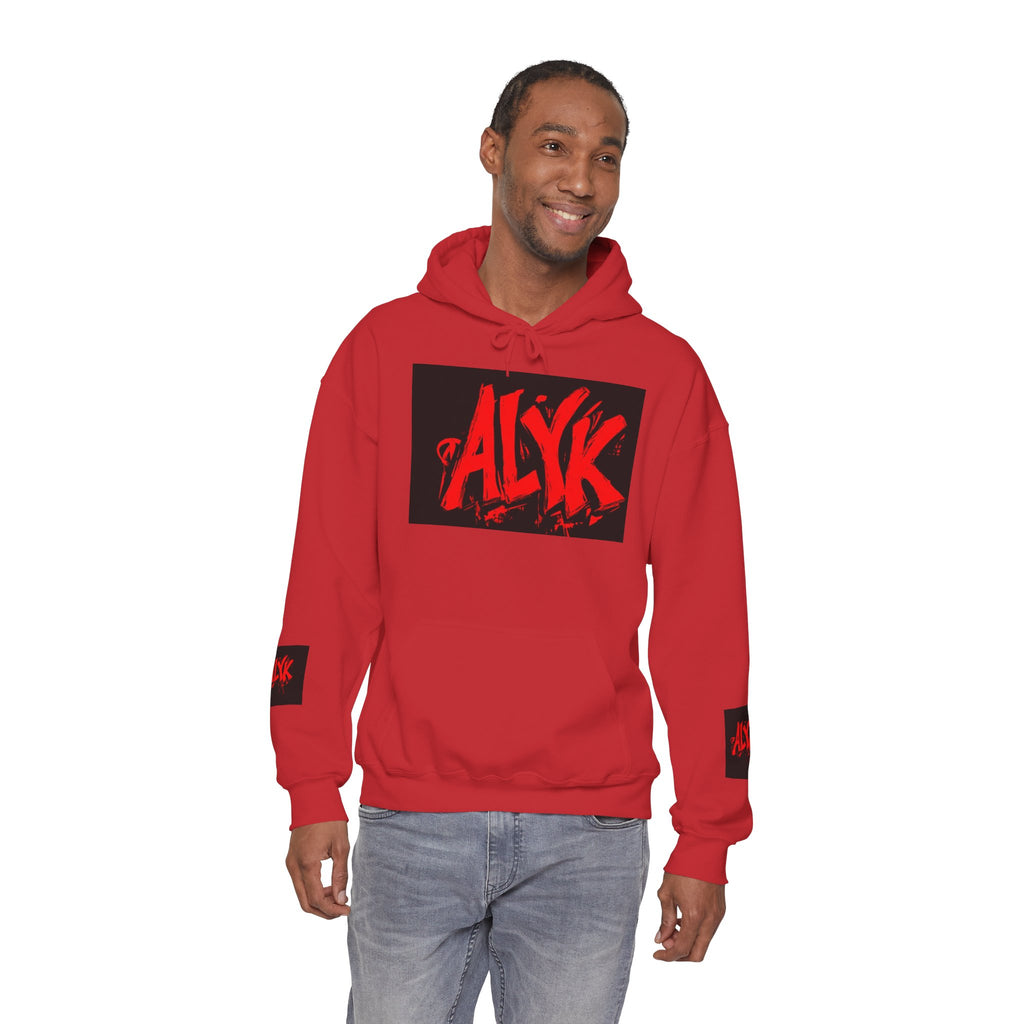 ALYK Graphic Hoodie — Red Graffiti Logo Streetwear Pullover – ALYK ITS ...